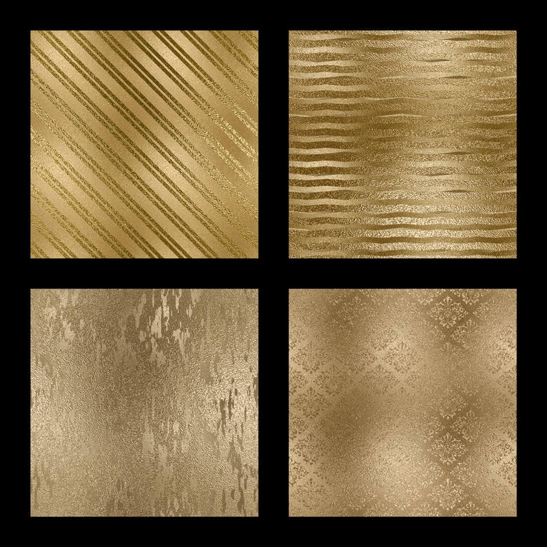 Patterned Gold Foil Digital Papers BONUS Photoshop Pattern | Etsy