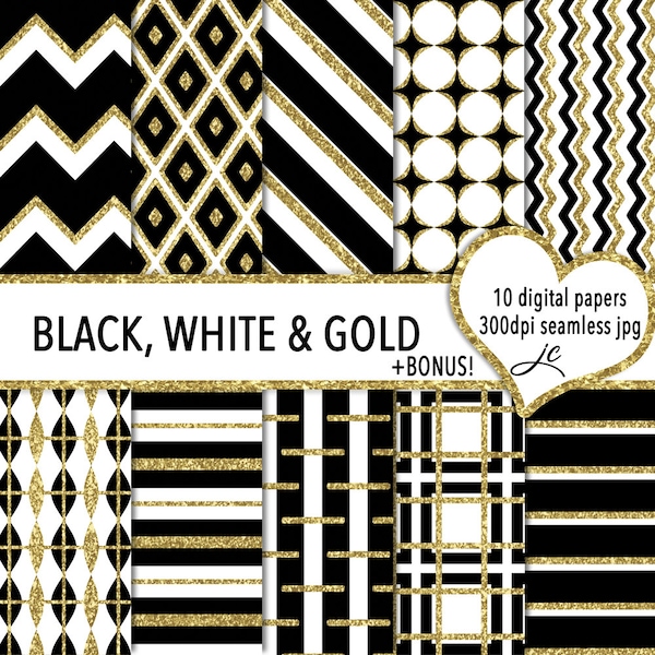 Gold Digital Papers - Etsy