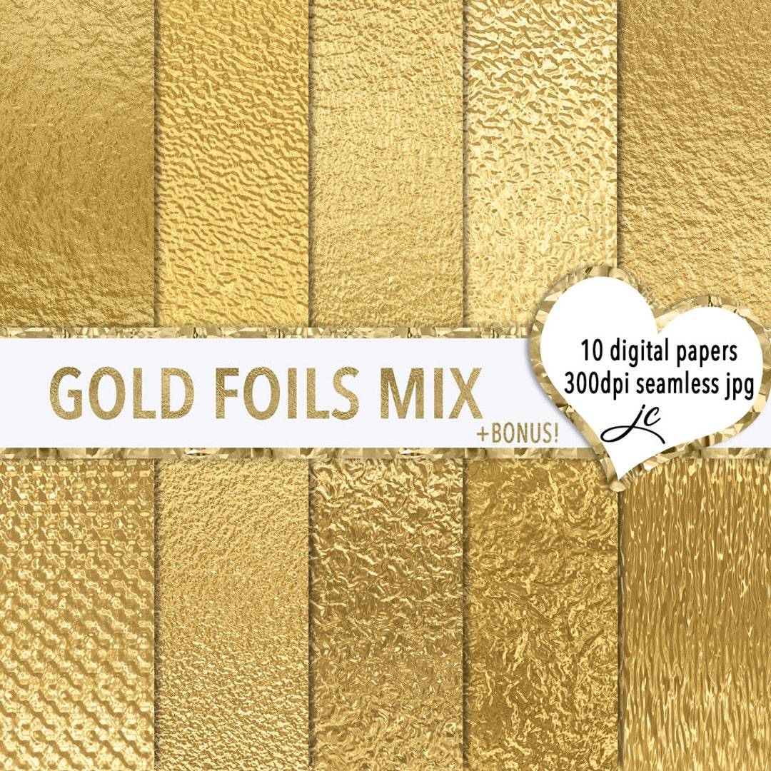 Gold Foil Textures: Seamless Digital Paper Backgrounds (JPG + .pat) - Etsy