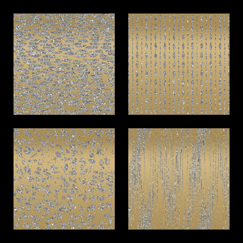 Gold & Silver Digital Paper: Seamless Textures, Backgrounds (JPG + .pat ...