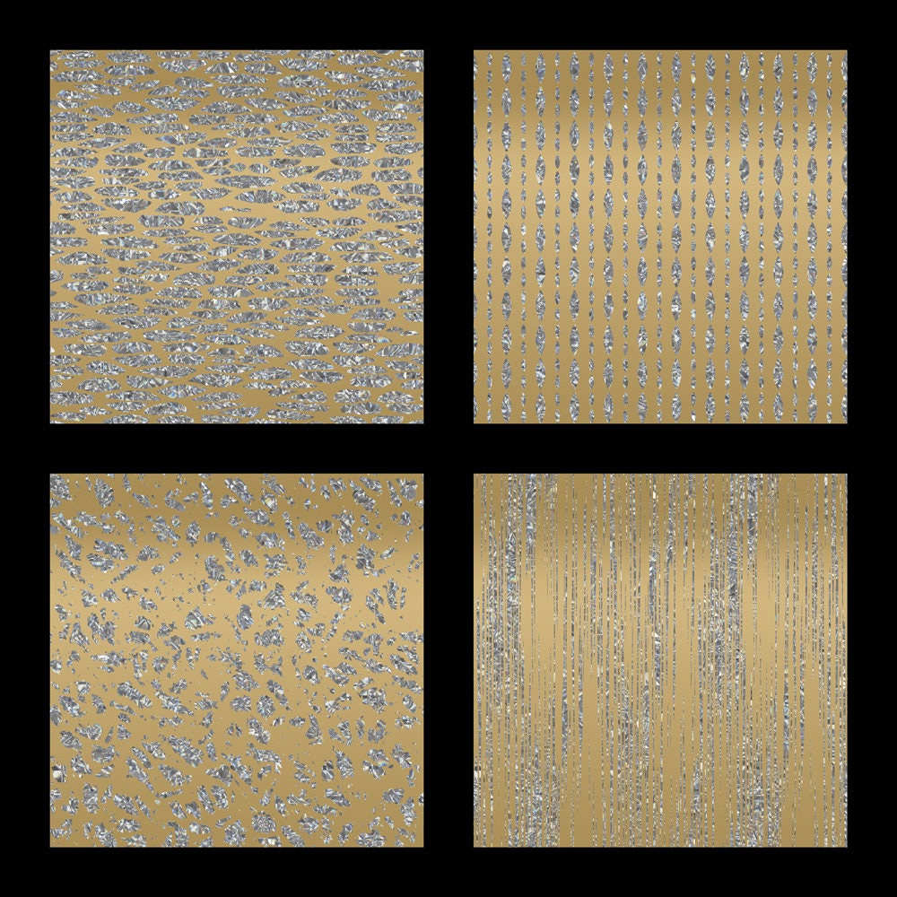 Gold & Silver Digital Paper: Seamless Textures, Backgrounds (JPG + .pat ...