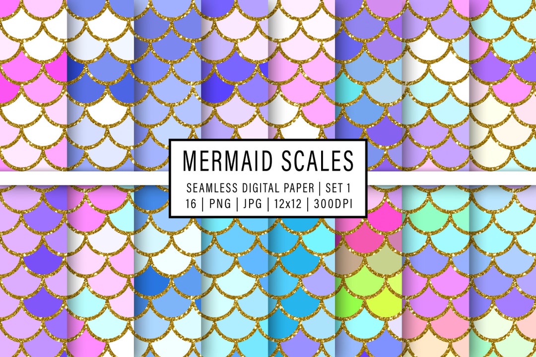 Mermaid Scales, Digital Papers, Textures, Patterns, Backgrounds ...