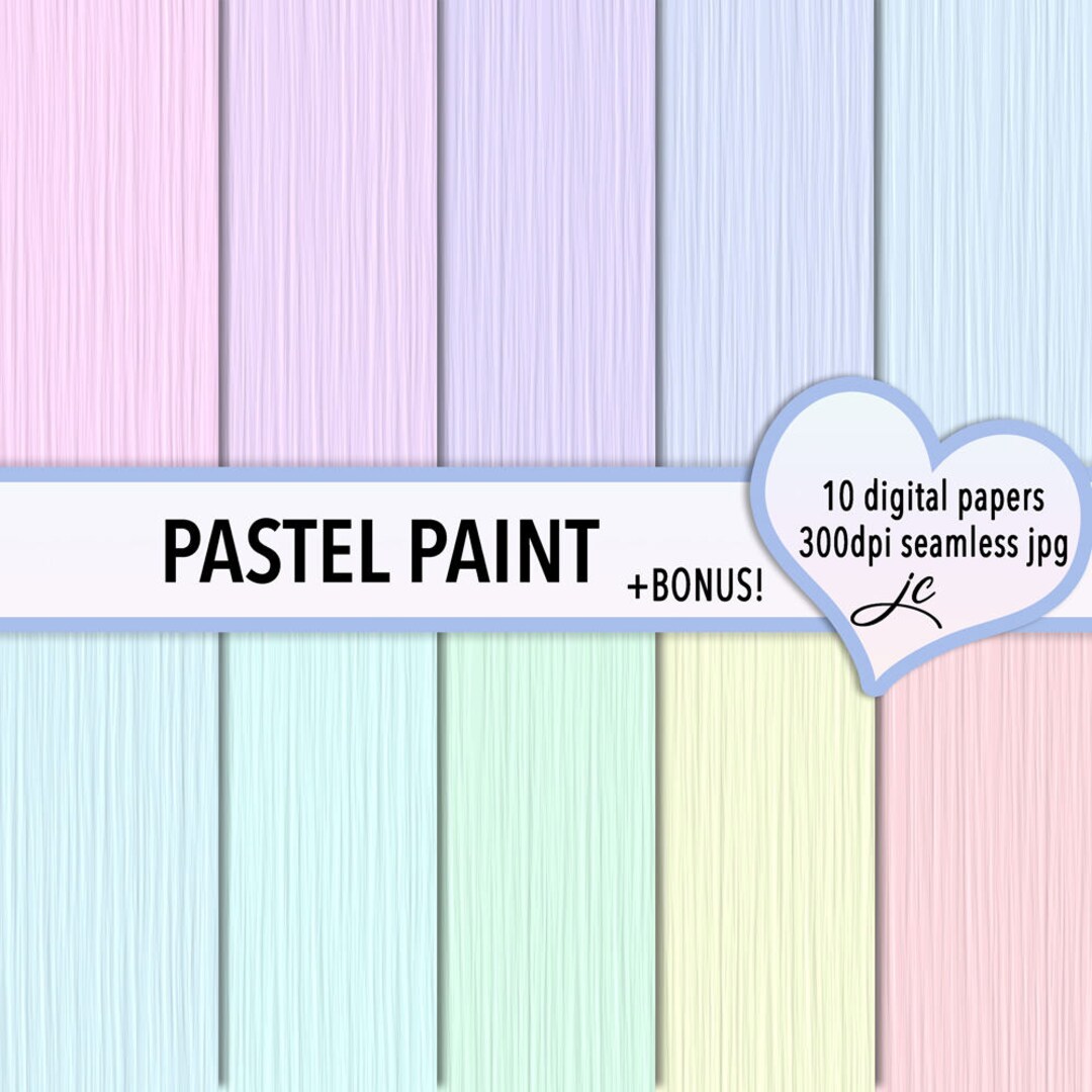 Pastel Paint Digital Papers + BONUS Photoshop Pattern File, Seamless ...
