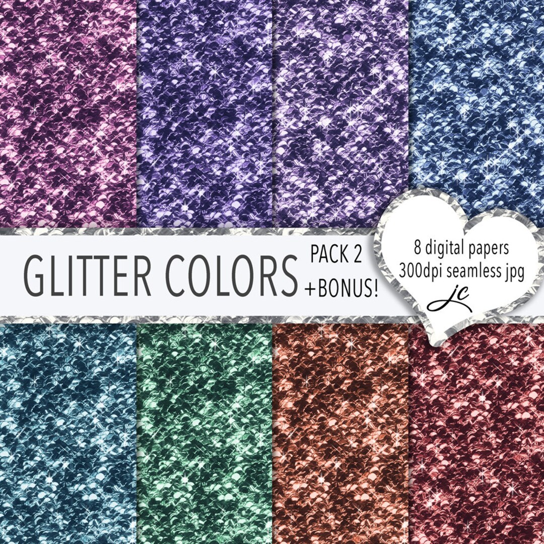 Glitter Digital Papers: Seamless Sparkle Textures (JPG + Bonus .pat ...