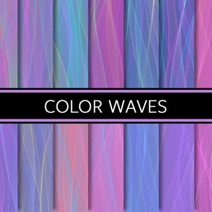 Color Waves Digital Papers, Seamless, Textures, Backgrounds ...