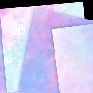 Pink Blue Turquoise Watercolor Backgrounds, Digital Papers, Textures ...
