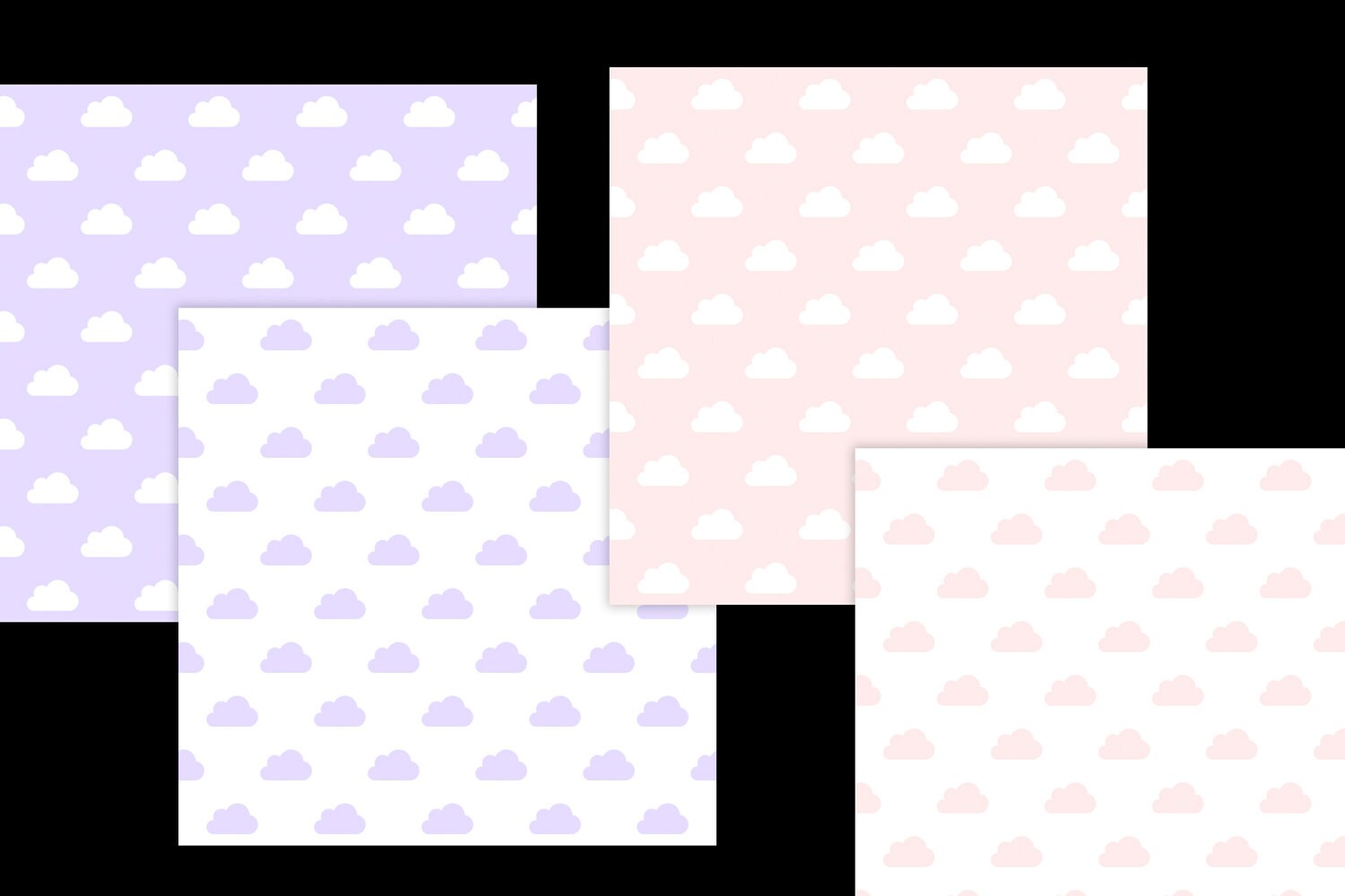 Pastel Clouds Digital Papers Seamless Patterns Textures - Etsy