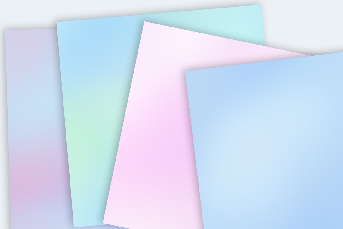Soft Pastel Blends Digital Papers, Gradient Digital Paper, Backgrounds ...