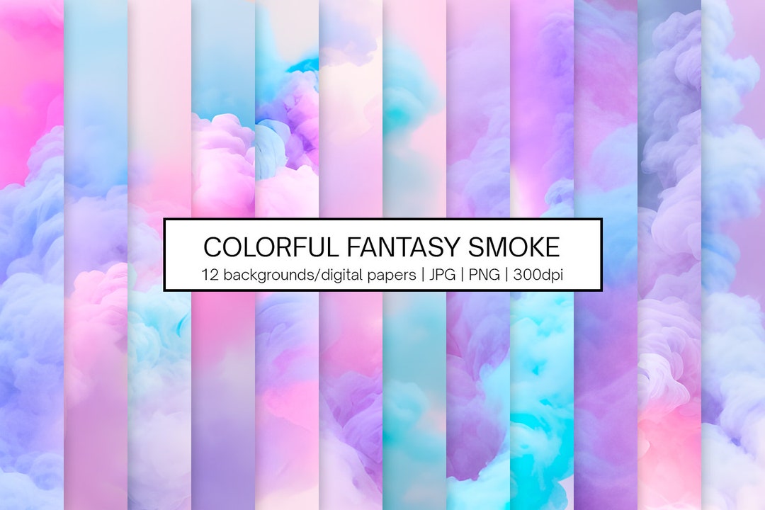 Colorful Fantasy Smoke Backgrounds, Textures, Digital Papers ...