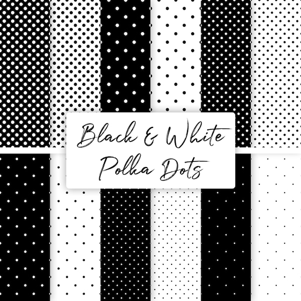 Black and White Polka Dot Pattern - Etsy