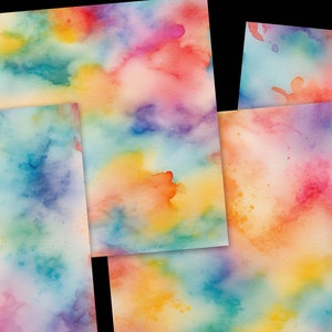 Rainbow Watercolor Backgrounds, Digital Papers, Textures, Scrapbooking ...