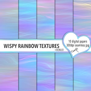 Wispy Rainbow Textures Digital Papers BONUS Photoshop Pattern File ...