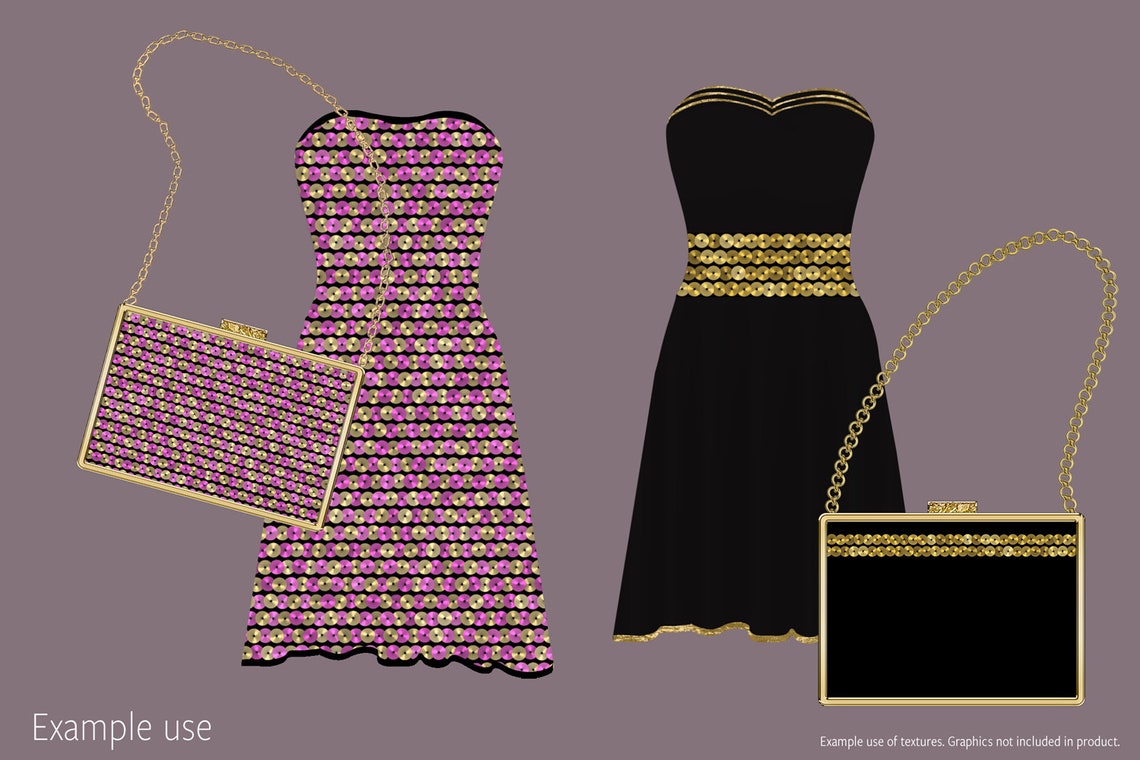 Flat Metallic Sequins Digital Papers, Seamless, Textures, Scrapbooking ...