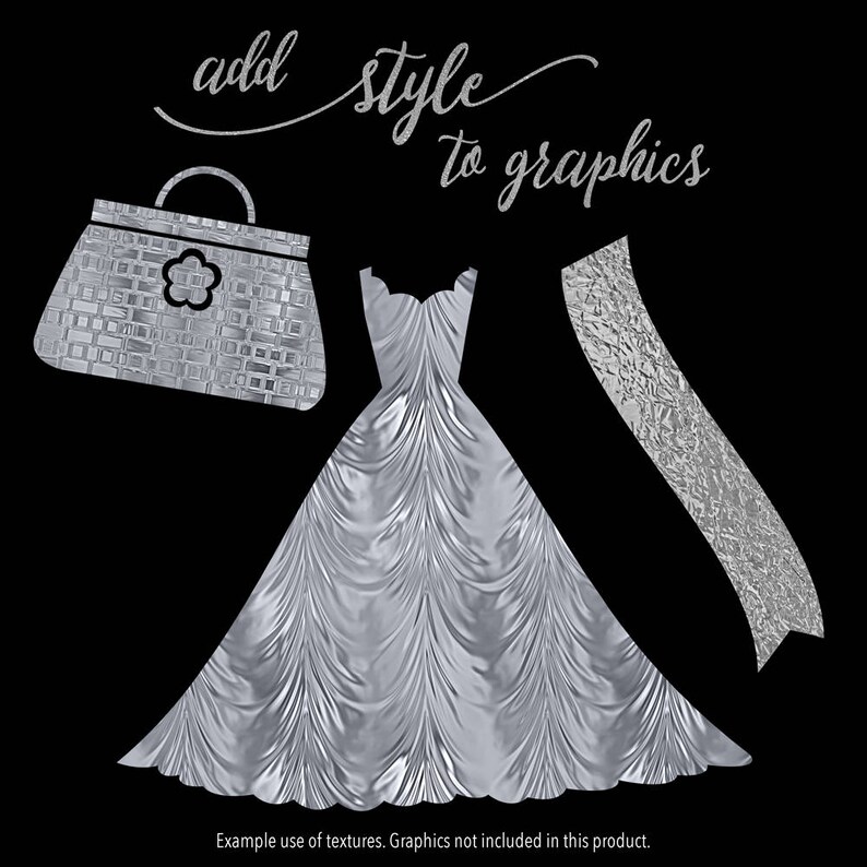 Shiny Silver Metallic Textures: Seamless Digital Papers (JPG ...