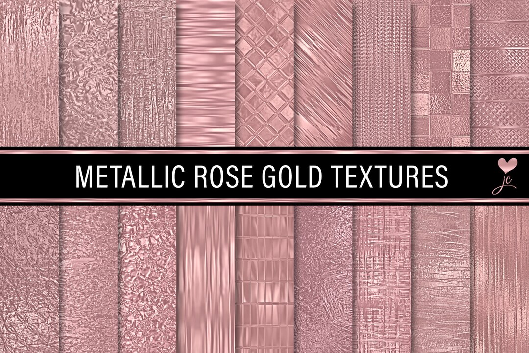 Metallic Rose Gold Textures Digital Papers, Seamless, Backgrounds ...