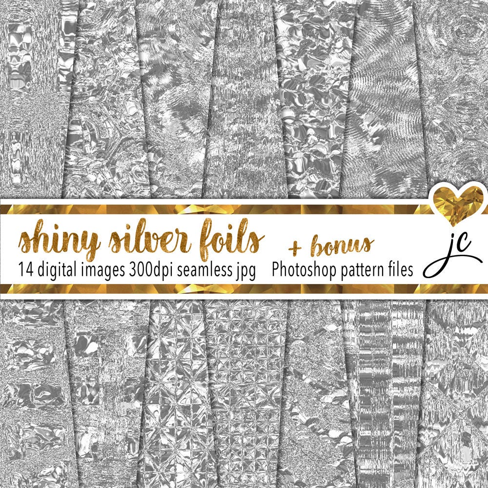 Shiny Silver Foils Textured BONUS Photoshop Pattern Files - Etsy Australia