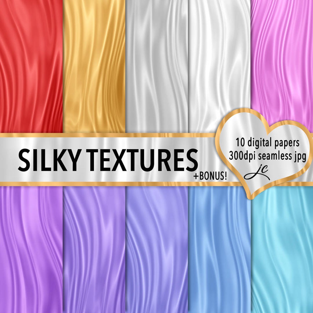 Silky Textures Digital Papers + BONUS Photoshop Pattern Files, Seamless ...