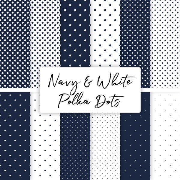 Navy Blue Polka Dot - Etsy