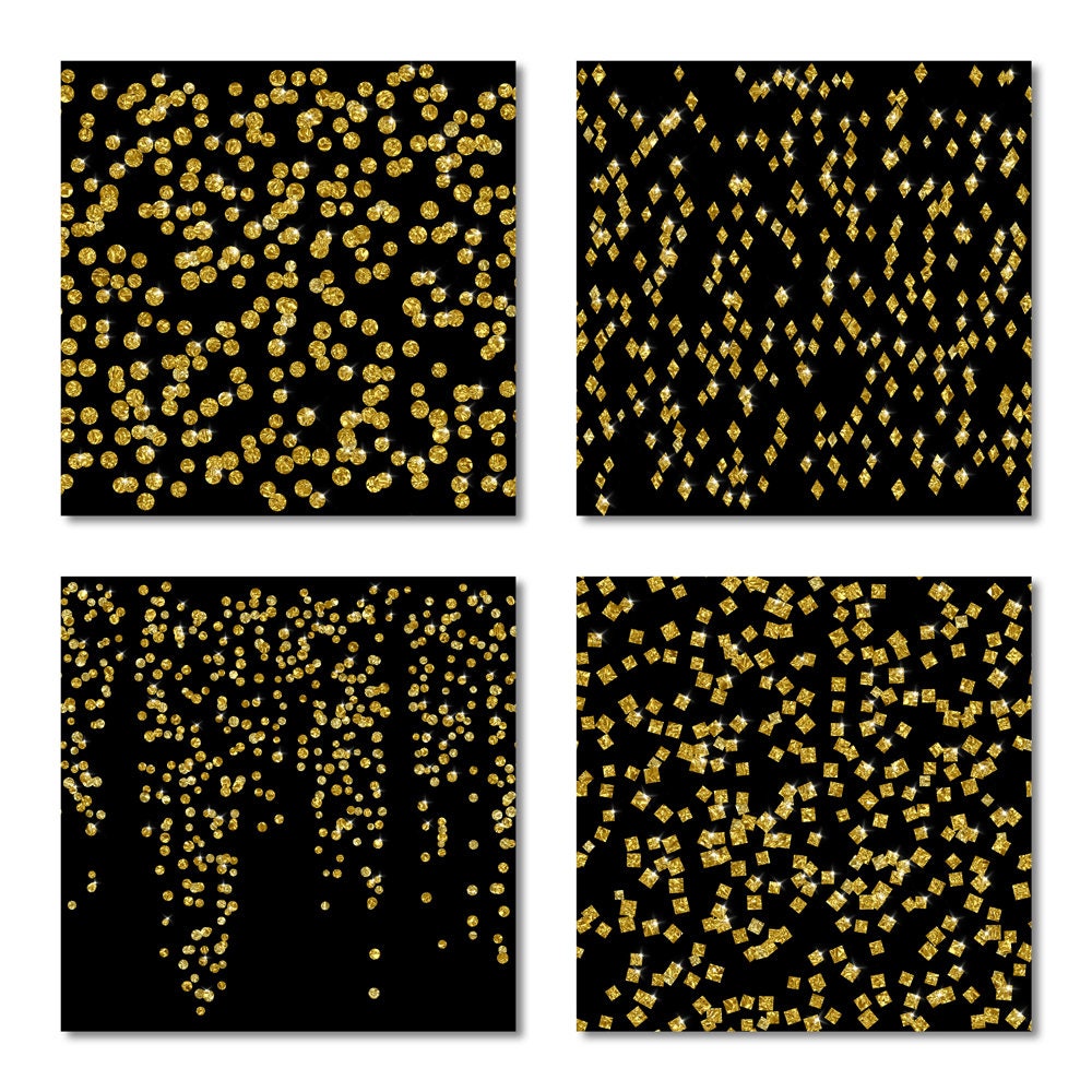 Sparkly Gold Confetti Digital Papers BONUS Photoshop Pattern - Etsy