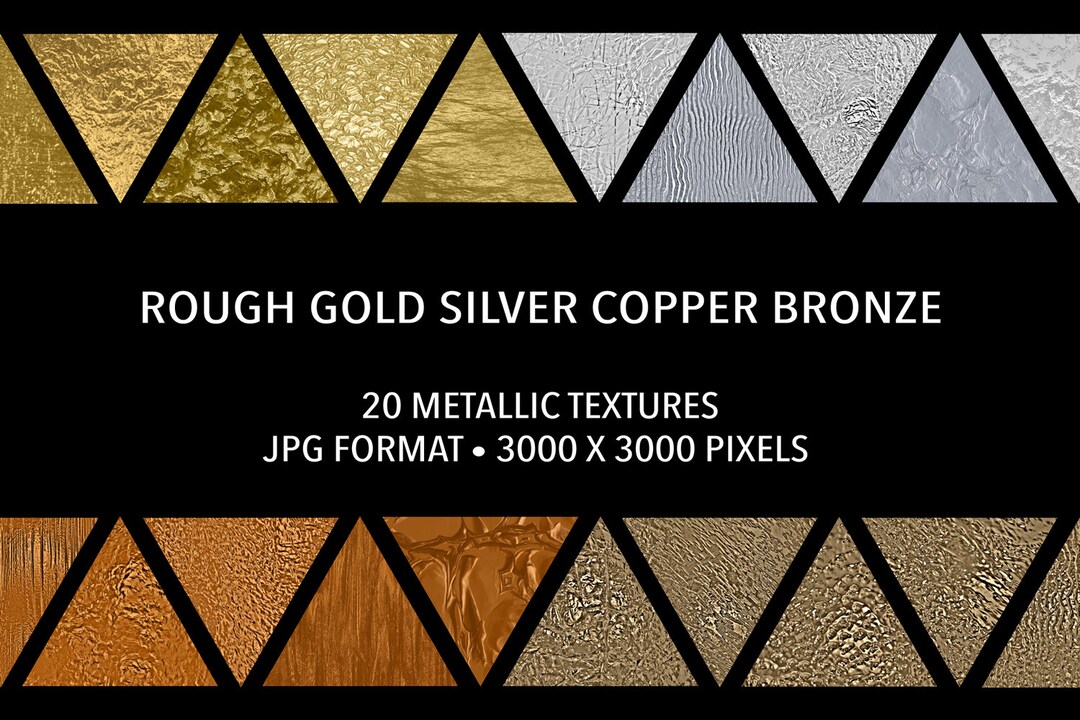 Metallic Texture Digital Paper: Gold, Silver, Copper, Bronze (JPG & PAT ...