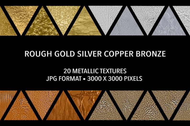 Metallic Texture Digital Paper: Gold, Silver, Copper, Bronze (JPG & PAT ...