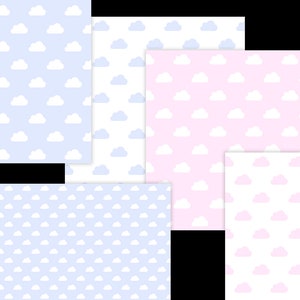 Pastel Clouds, Digital Papers, Seamless, Patterns, Textures ...