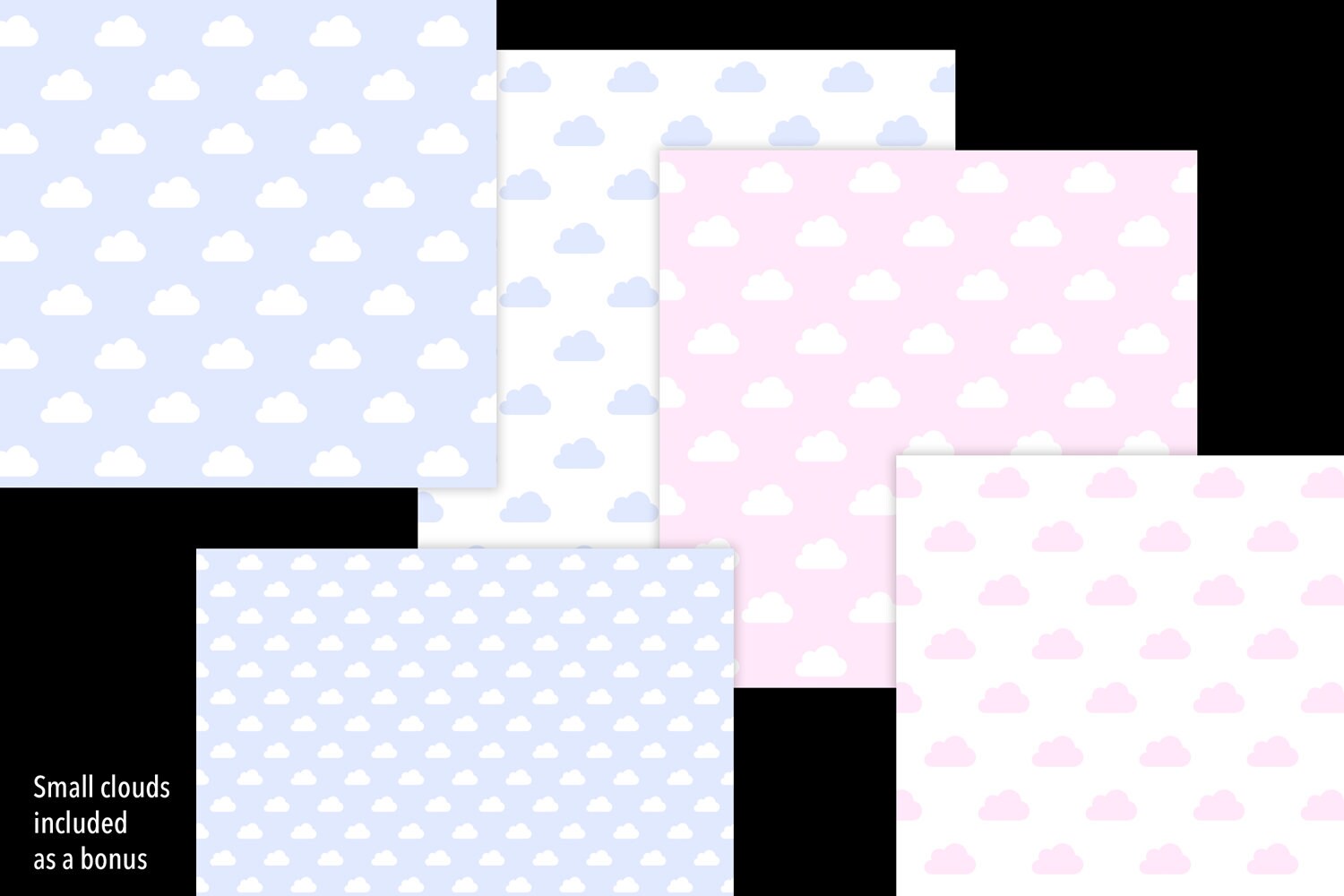 Pastel Clouds Digital Papers Seamless Patterns Textures - Etsy