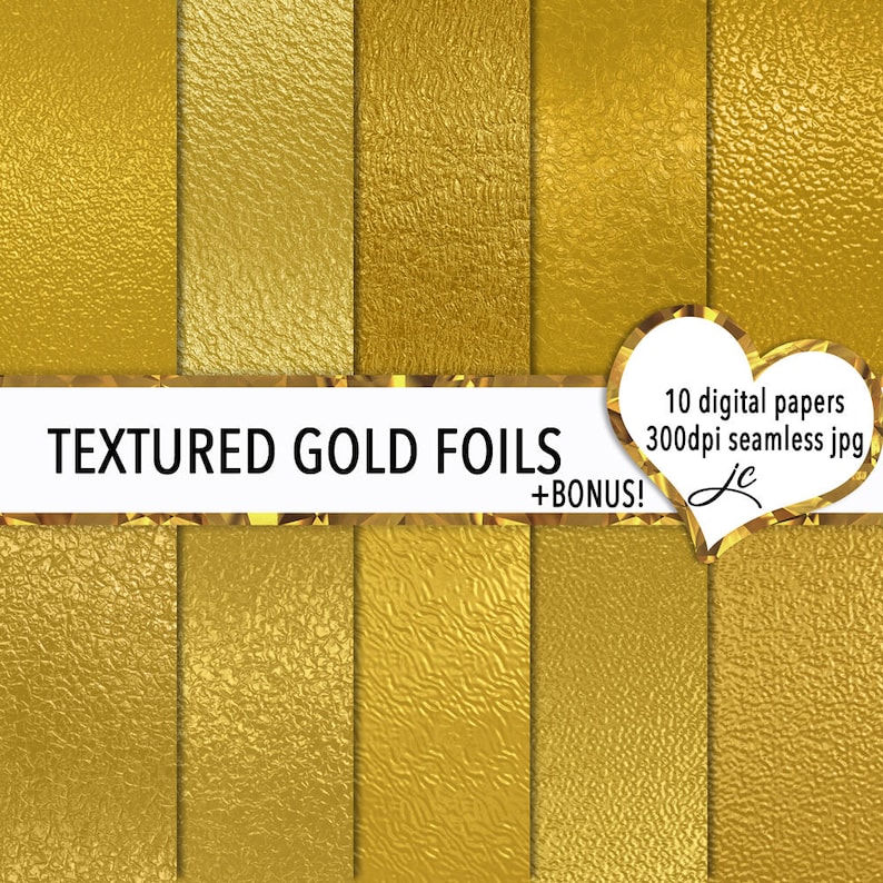 Textured Gold Foils Digital Papers BONUS Photoshop Pattern - Etsy