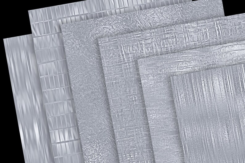 Metallic Silver Textures Digital Papers, Seamless, Backgrounds, Clipart ...