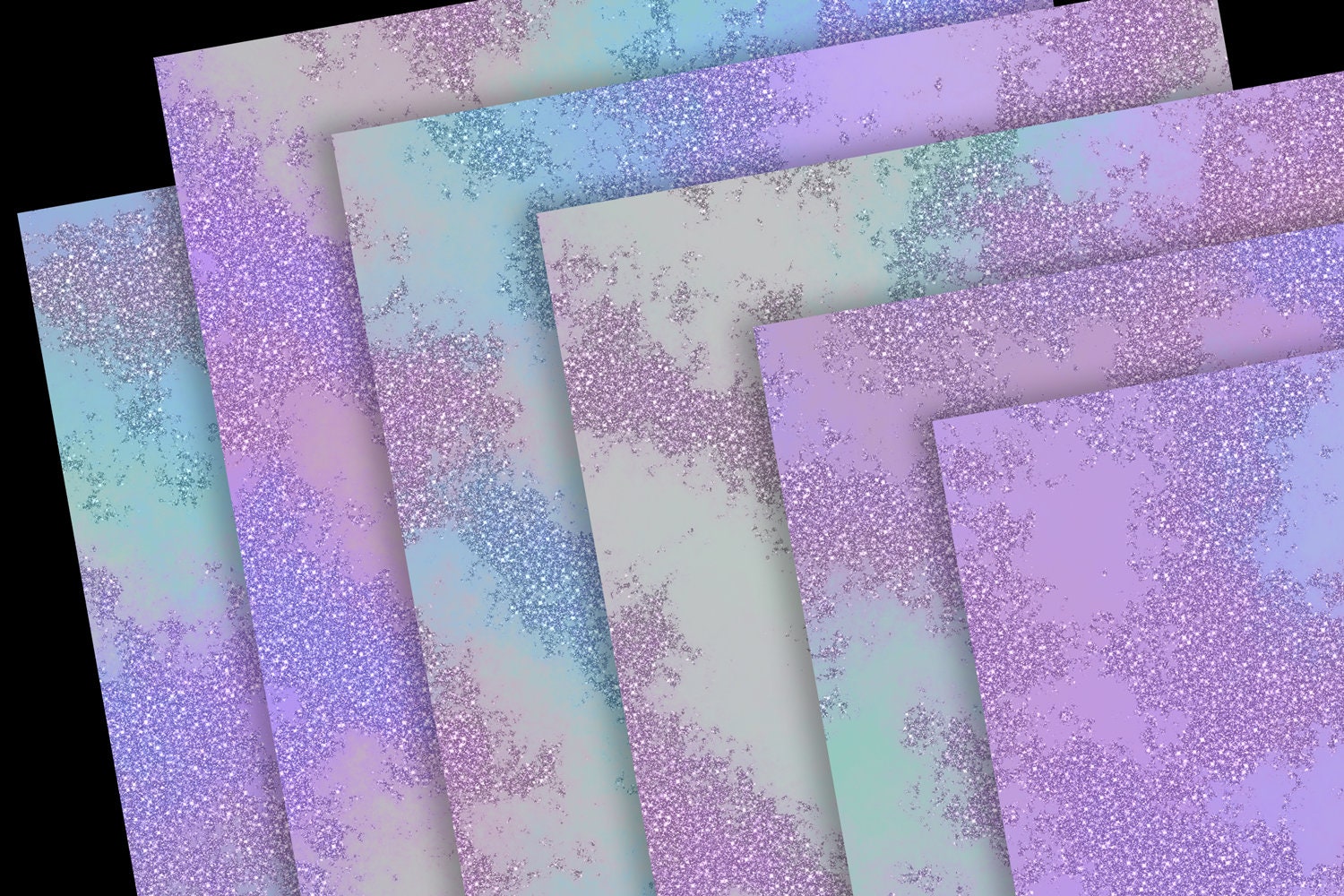 Mermaid Glitter Textures Digital Papers Seamless Textures | Etsy