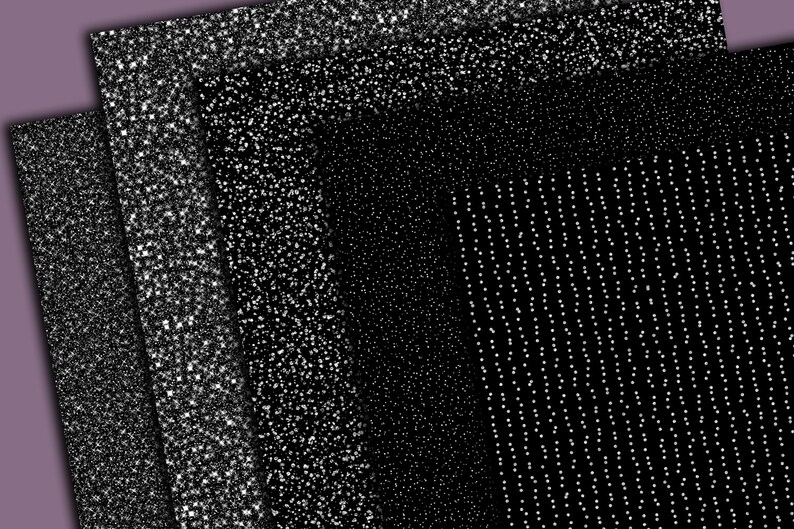 Glitterish Black Digital Papers, Seamless, Textures, Backgrounds ...