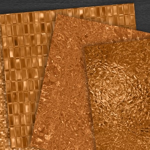 Copper Textures, Copper Backgrounds, Metallic Foil, Digital Papers ...