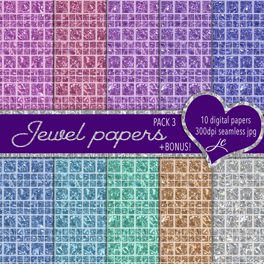 Jewel Papers Pack 3 Digital Papers BONUS Photoshop Pattern - Etsy Australia