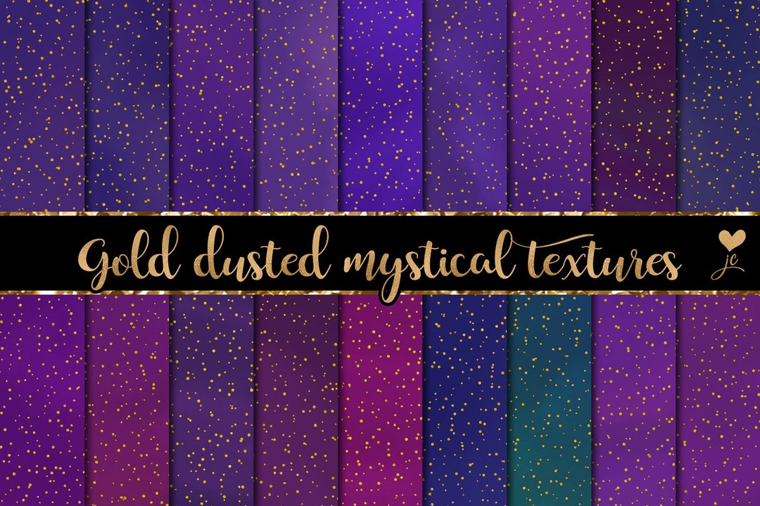 Gold Dusted Mystical Textures Digital Papers, Seamless, Backgrounds ...