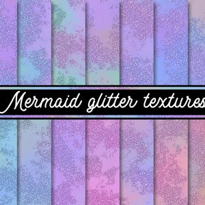 Mermaid Glitter Textures, Digital Papers, Seamless, Textures ...