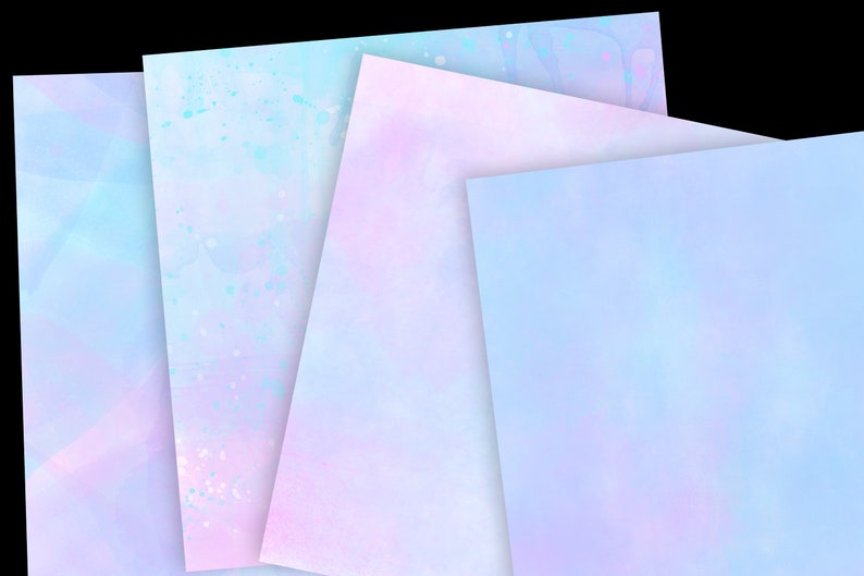 Pink Blue Turquoise Watercolor Backgrounds Digital Papers - Etsy