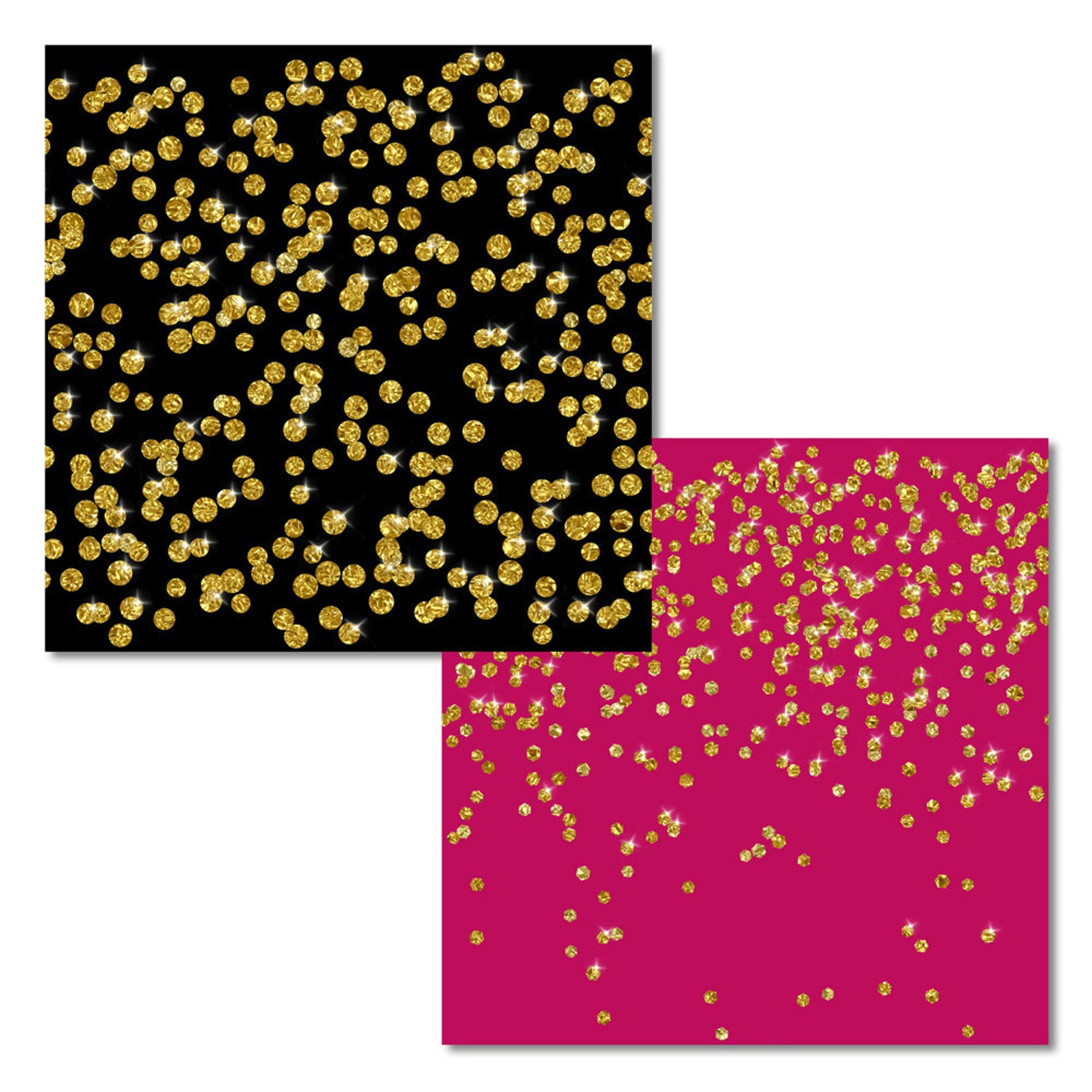 Sparkly Gold Confetti Transparent Backgrounds Digital Papers - Etsy