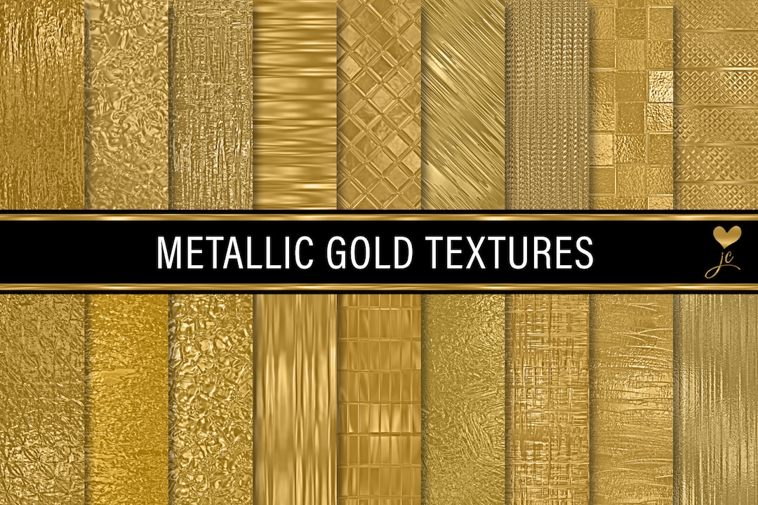 Metallic Gold Textures Digital Papers, Seamless, Backgrounds, Clipart ...