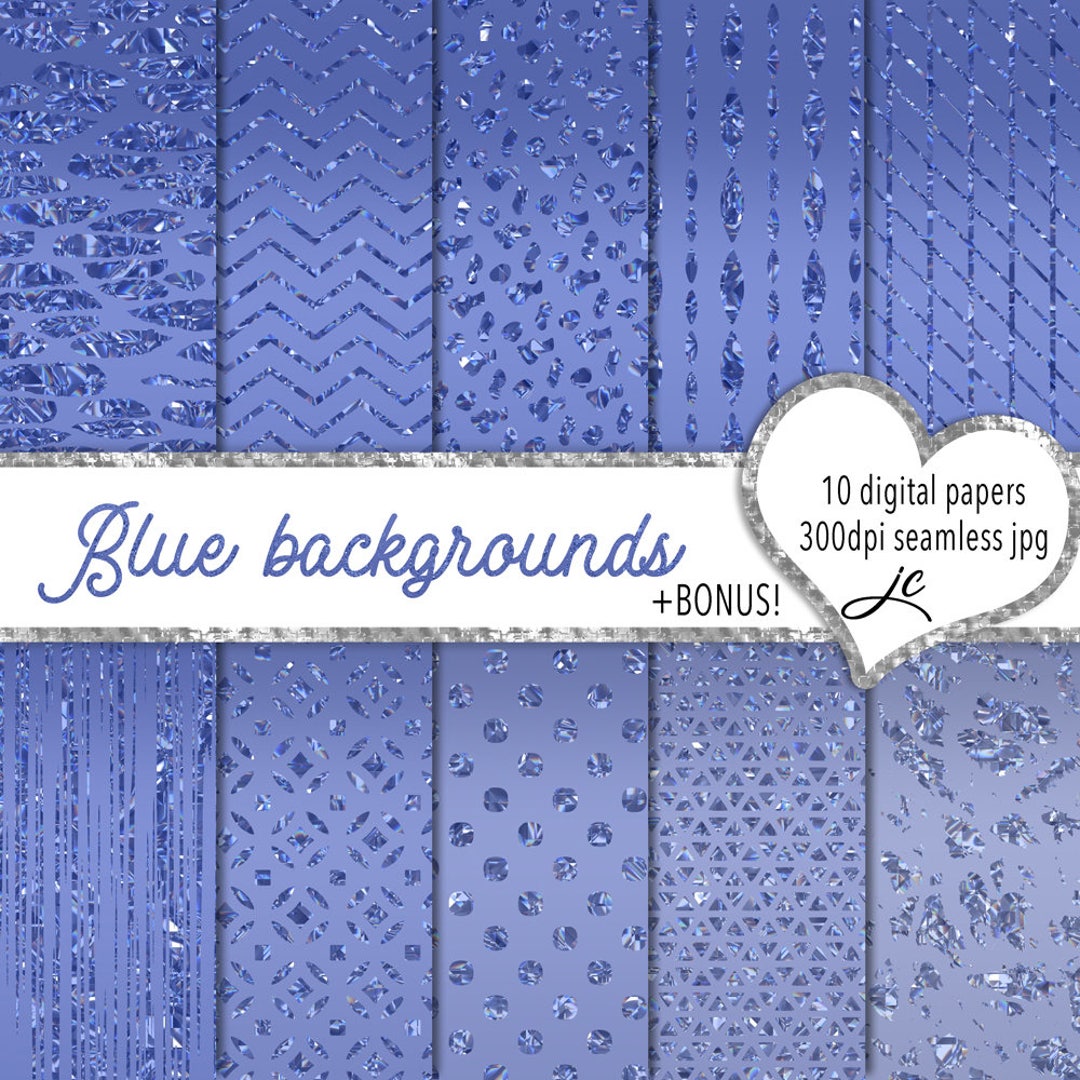 Blue Sparkly Digital Paper: Seamless Textures (JPG + Photoshop Pattern ...