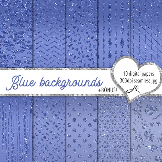 Blue Backgrounds Digital Papers BONUS Photoshop Pattern | Etsy