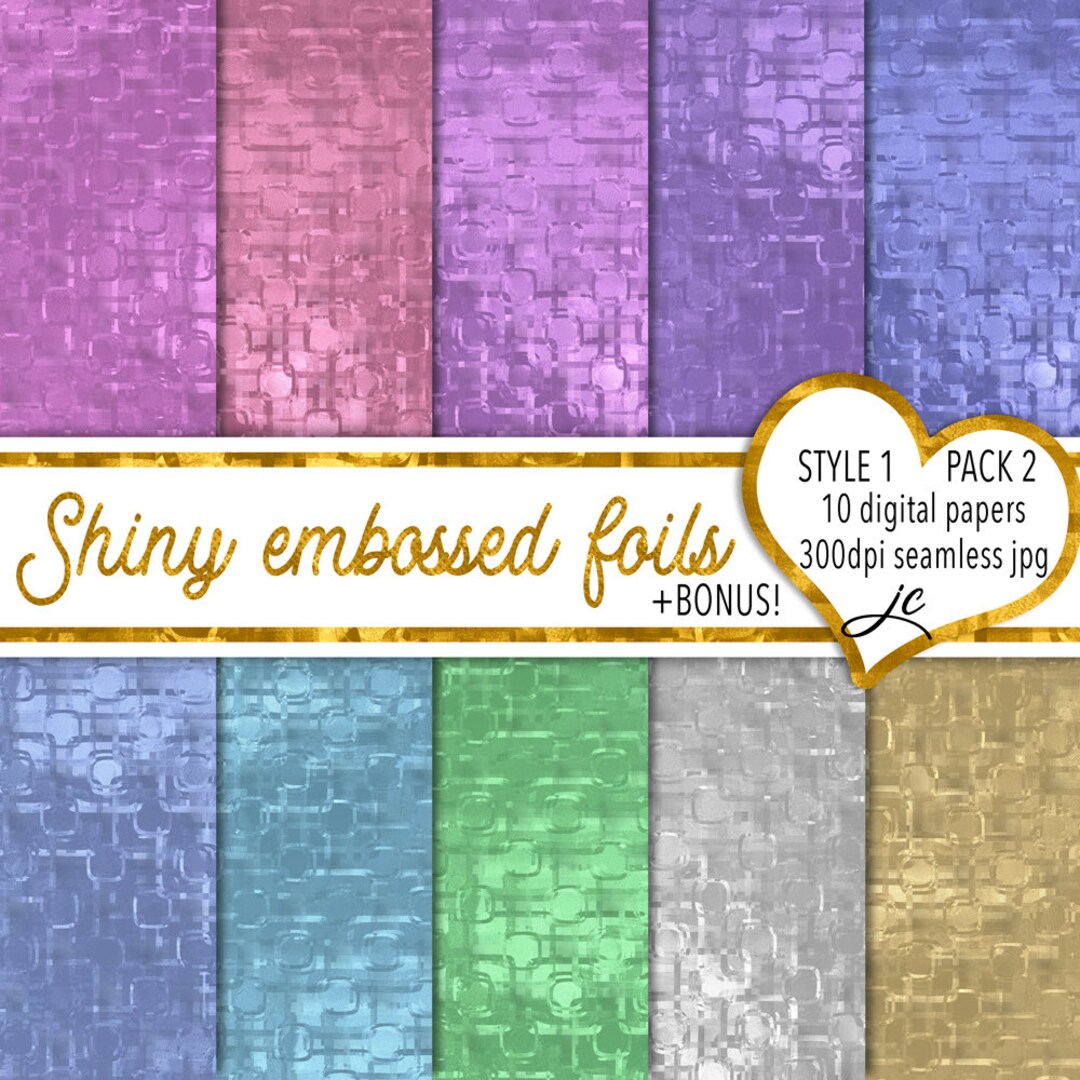 Shiny Embossed Foil Textures: Seamless Digital Papers (JPG + .pat) - Etsy