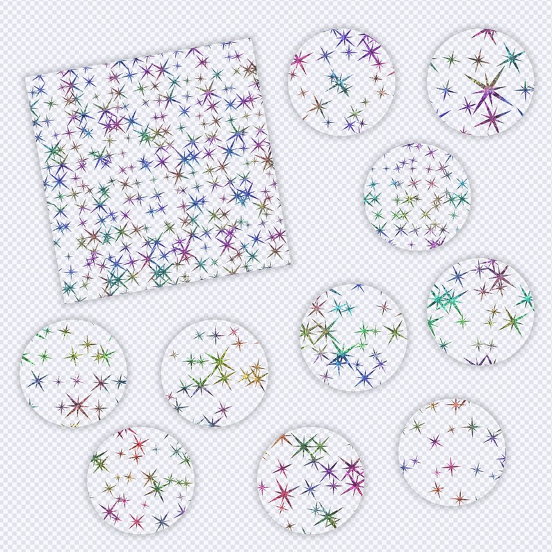 Rainbow Stars Transparent Backgrounds Digital Papers BONUS | Etsy
