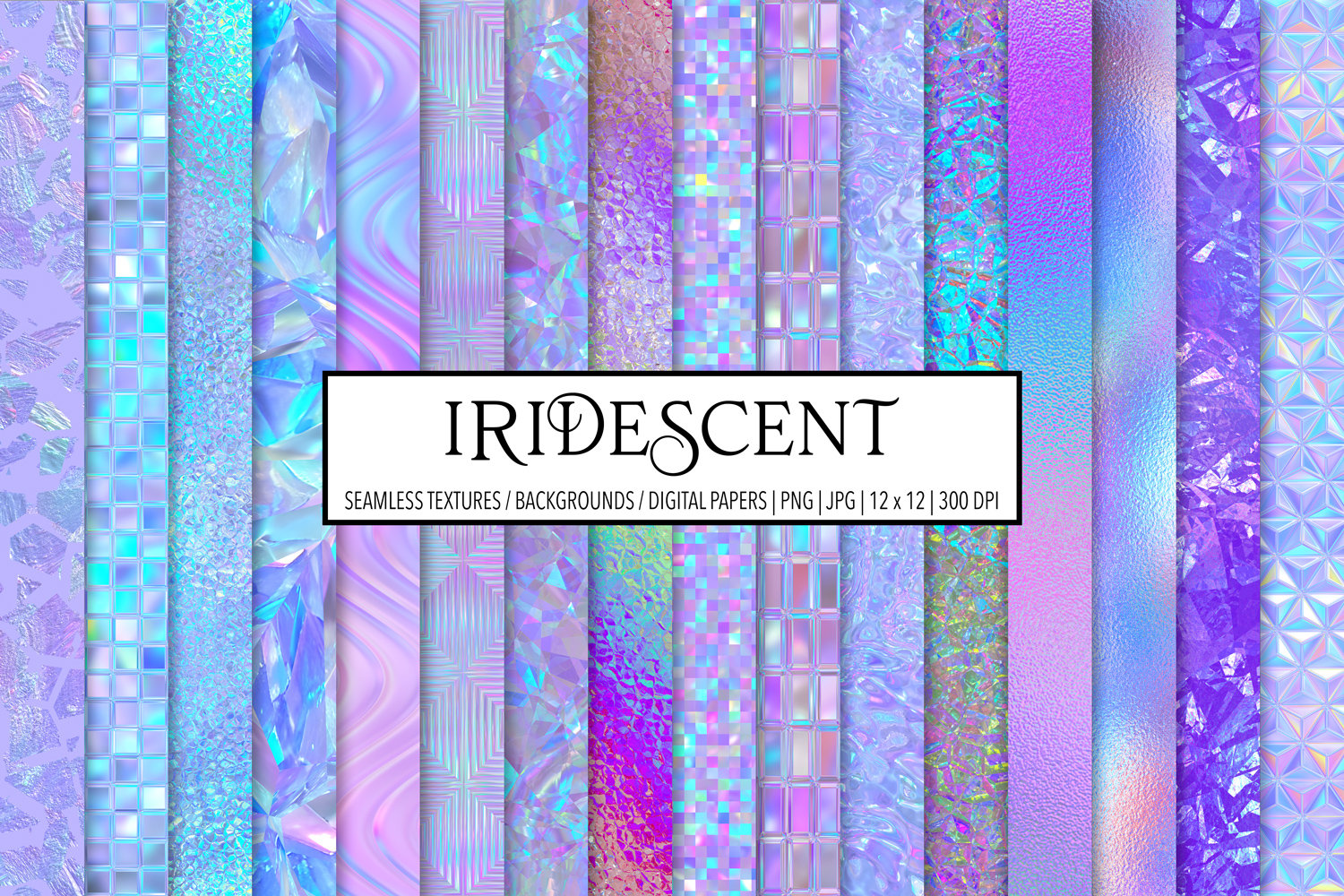 Iridescent Textures Holographic Shimmer Digital Papers - Etsy