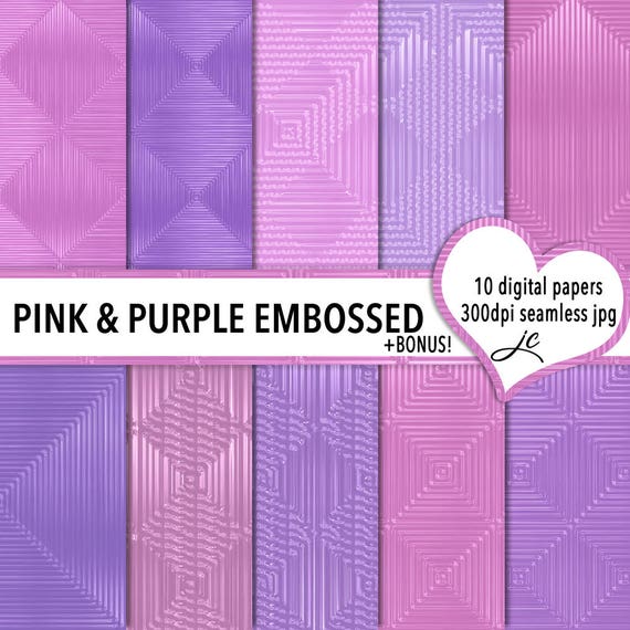 Pink and Purple Embossed Digital Papers BONUS Photoshop | Etsy