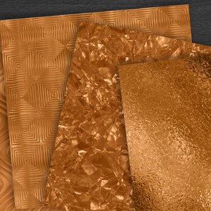 Copper Textures, Copper Backgrounds, Metallic Foil, Digital Papers ...
