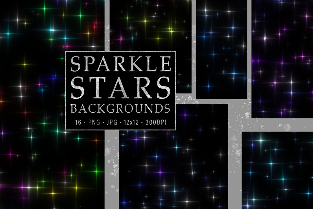 Sparkle Stars Backgrounds, Digital Papers, Textures, Patterns ...