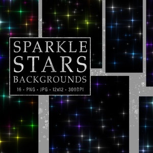 Sparkle Stars Backgrounds, Digital Papers, Textures, Patterns ...
