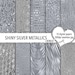 Shiny Silver Metallic Textures: Seamless Digital Papers (JPG ...