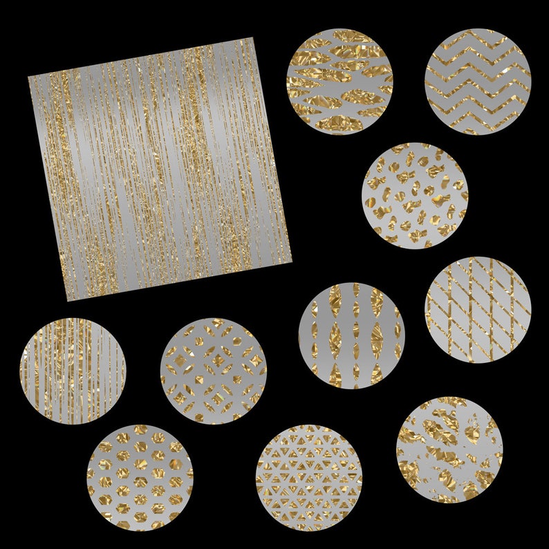 Silver and Gold Backgrounds Digital Papers BONUS Pattern File, Seamless ...