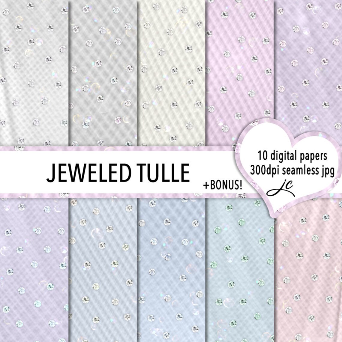 Jeweled Tulle Textures: Seamless Digital Paper (photoshop Pattern) - Etsy